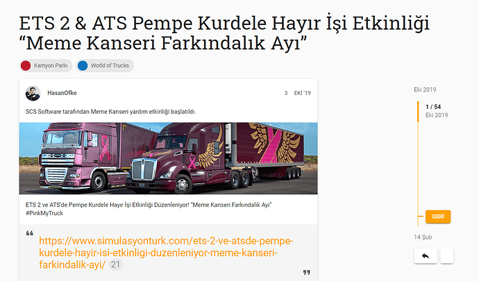 ETS 2 & ATS Pempe Kurdele Hayır İşi Etkinliği "Meme Kanseri Farkındalık ...